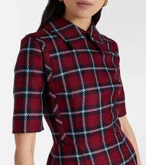 EMILIA WICKSTEAD Valletta Plaid Wool-blend Midi Dress