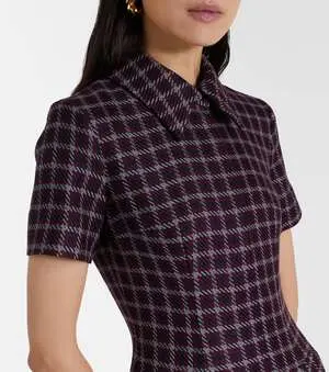 EMILIA WICKSTEAD Jody Houndstooth Wool-blend Midi Dress