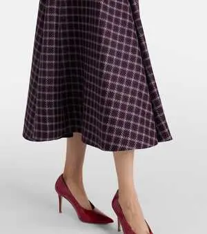 EMILIA WICKSTEAD Jody Houndstooth Wool-blend Midi Dress