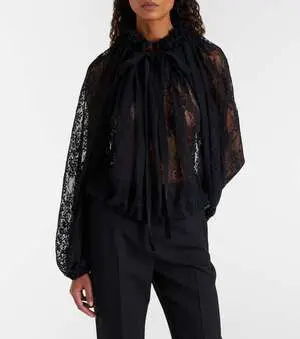 PATOU Floral Lace Blouse