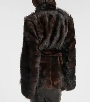 Nour Hammour Elsa Shearling Wrap Coat