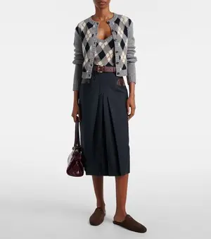 Prada Argyle Cashmere Crop Top