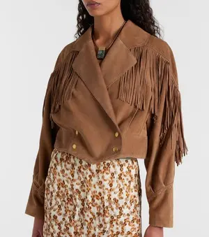 Rixo Darragh Suede Jacket - Beige