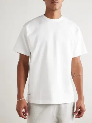 WTAPS Logo-appliquéd Cotton-jersey T-shirt - White