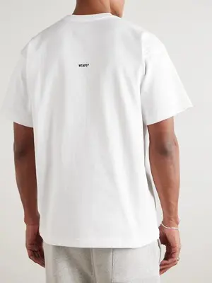 WTAPS Logo-appliquéd Cotton-jersey T-shirt - White