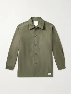 WTAPS Logo-appliquéd Cotton-twill Shirt