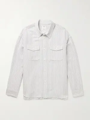 Visvim Lumber Striped Wool And Linen-blend Twill Shirt