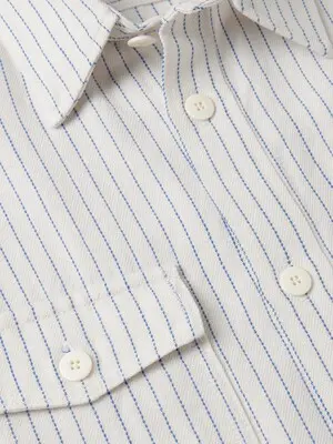 Visvim Lumber Striped Wool And Linen-blend Twill Shirt