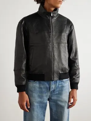 Saint Laurent Teddy Panelled Leather Blouson Jacket
