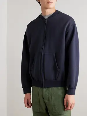 ORSLOW Cotton-jersey Zip-up Sweatshirt - Blue