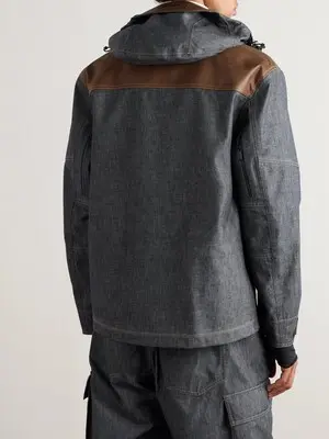 Moncler Langtang Leather-trimmed Ski Jacket