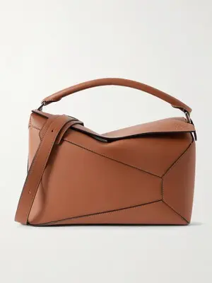 Loewe Puzzle Edge Large Leather Messenger Bag - Brown