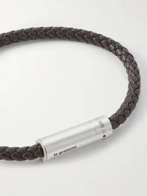 Le Gramme 7g Leather And Sterling Silver Bracelet