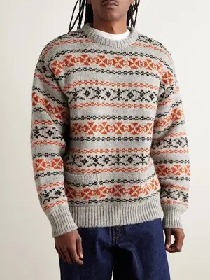 Kapital Fair Isle Wool Sweater - Orange