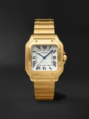 CARTIER Santos De Medium Automatic 35.1mm 18-karat And Alligator Watch - Gold