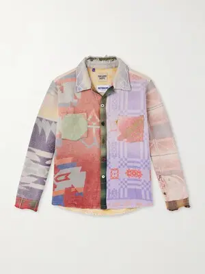 GALLERY DEPT. Marley Retouche Distressed Patchwork Checked Cotton-blend Shirt