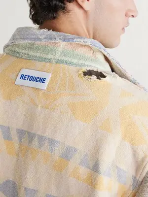 GALLERY DEPT. Marley Retouche Distressed Patchwork Checked Cotton-blend Shirt