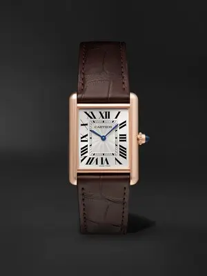 CARTIER Tank Louis 33.7mm 18-karat And Alligator Strap Watch - Gold