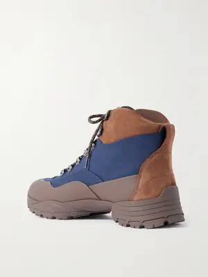 Brunello Cucinelli Rubber And Suede-trimmed Ripstop Lace-up Boots