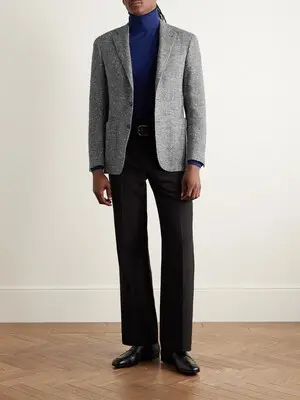 Canali Kei Herringbone Wool-blend Blazer
