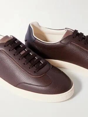Brunello Cucinelli Coda Di Rondine Leather Sneakers - Brown
