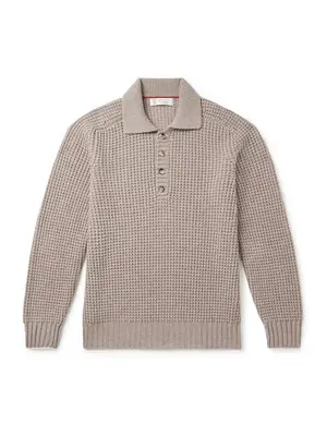 Men's Waffle Knit Shirt Polos