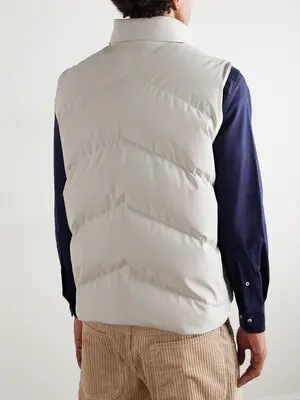 Brunello Cucinelli Quilted Shell Down Gilet - Neutrals