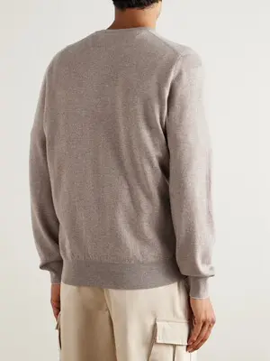 Brunello Cucinelli V-neck Cashmere Sweater - Neutrals