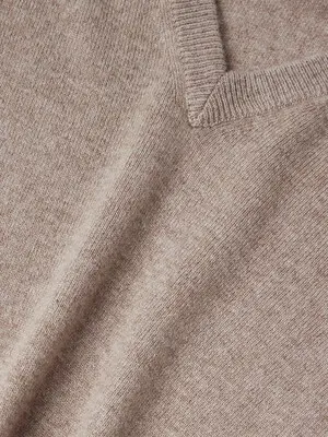 Brunello Cucinelli V-neck Cashmere Sweater - Neutrals