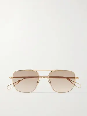 AHLEM Campbell Addy Aviator Sunglasses - Gold