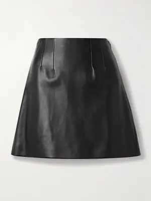 Theory Leather Mini Skirt - Black