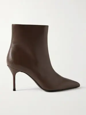 Staud Sebastian Leather Ankle Boots - Brown