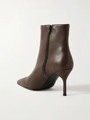 Staud Sebastian Leather Ankle Boots - Brown