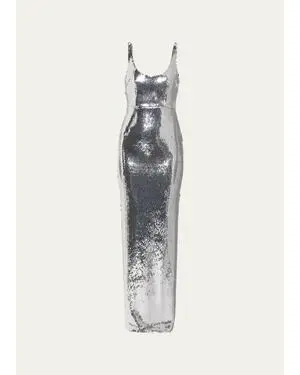 Alex Perry Sleeveless Sequined Gown