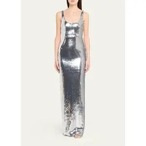 Alex Perry Sleeveless Sequined Gown