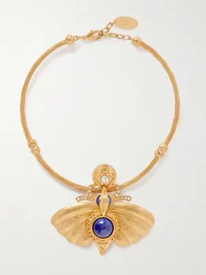SONIA PETROFF Falena -plated, Resin, And Crystal Choker - Gold
