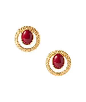 SONIA PETROFF Nest Clip-on Earrings - Burgundy