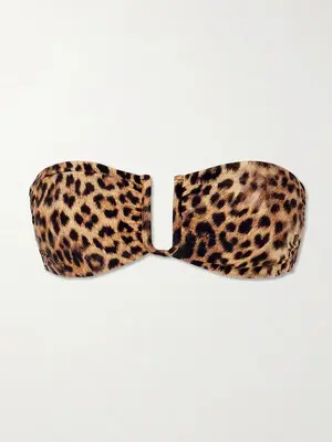 Melissa Odabash Prague Leopard-print Bandeau Bikini Top - Brown