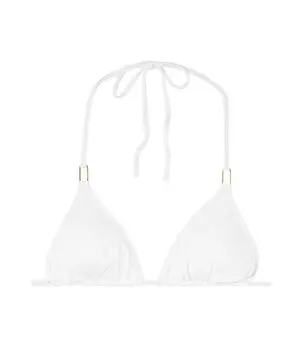 Melissa Odabash Cancun Embellished Triangle Bikini Top - White
