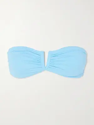 Melissa Odabash Alba Ruched Bandeau Bikini Top - Blue