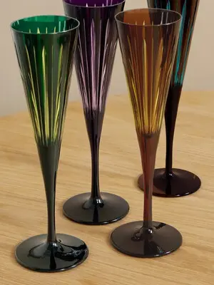 L'Objet Prism Set Of Four Champagne Flutes - Multi