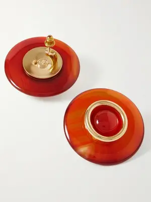 JENNIFER BEHR Devon Gold-plated Carnelian Earrings - Red