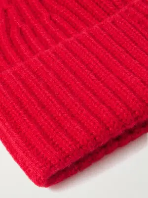 LISA YANG Martigny Ribbed Cashmere Beanie - Red