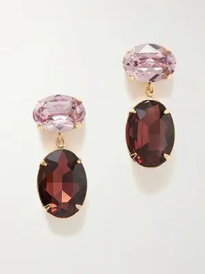 JENNIFER BEHR Lenora Gold-plated Crystal Earrings - Red