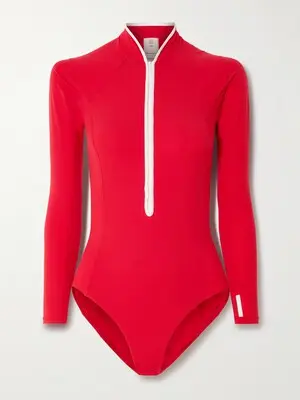Hunza G Tyra Two-tone Swimsuit - Red