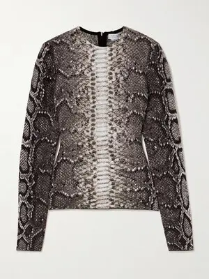 Gabriela Hearst Asha Snake-print Top - Gray