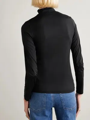 FRAME Hosiery Jersey Turtleneck Top