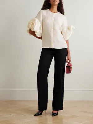 Carolina Herrera Gathered Silk Blouse