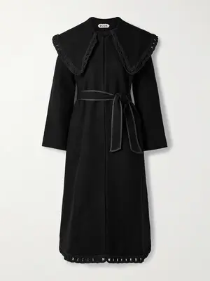 BODE Dover Belted Embroidered Wool Coat