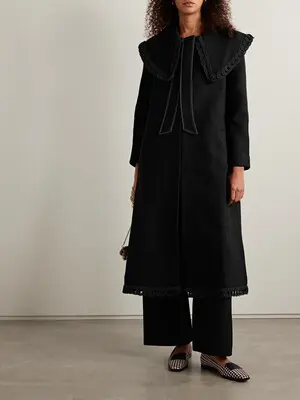 BODE Dover Belted Embroidered Wool Coat